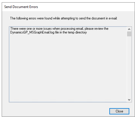 Errors when emailing commission reports in Dynamics GP 18.6 – EthoTech